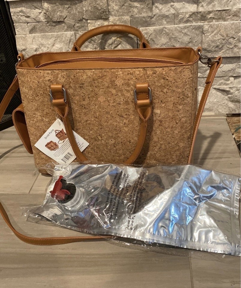 Wine Purse drink cork Hidden Compartment Beverage Bag Alcohol Carry ...