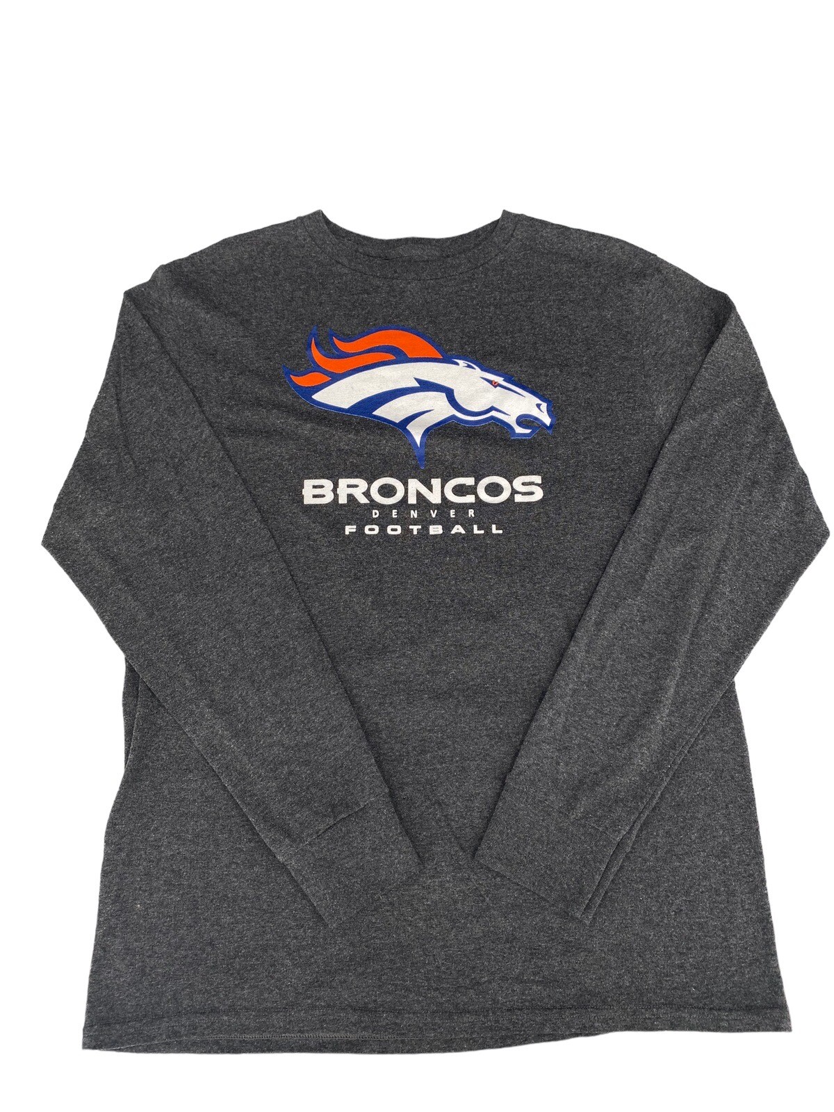 NFL Team Apparel Denver Broncos T-shirt Mens Size Medium Dark Gray Long ...