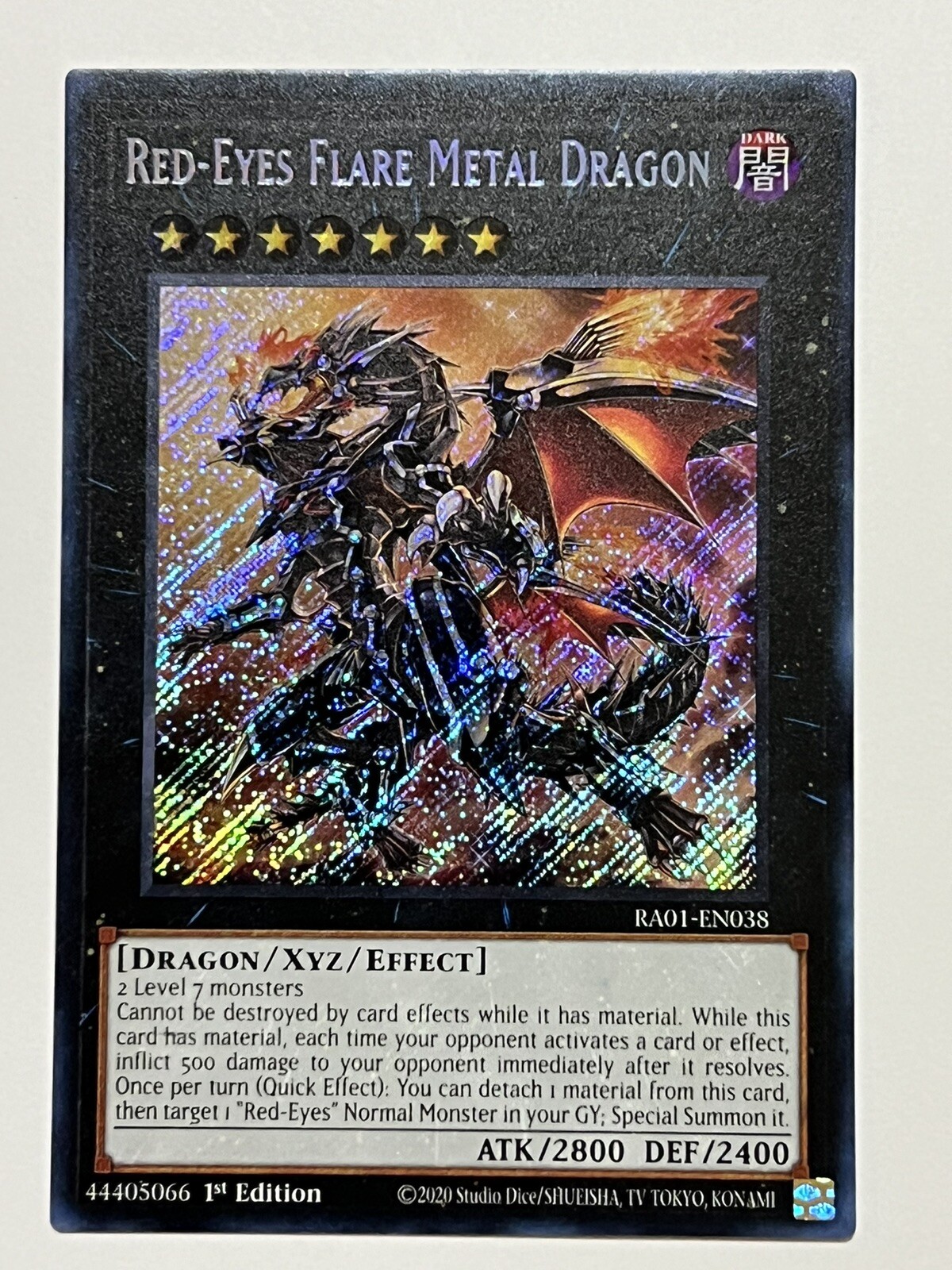 Yugioh! Red-Eyes Flare Metal Dragon RA01-EN038 Secret Rare 1st Ed NM/NP ...