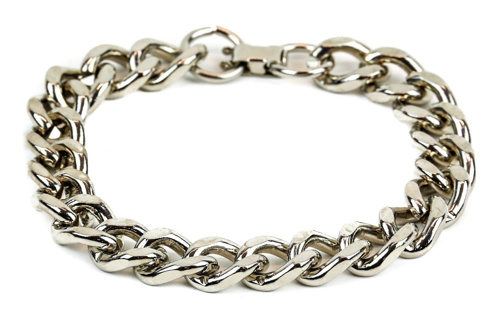 Chain Cuff Steel Diamond Cut Chain Punk Rock Style Wrist Bracelet ...