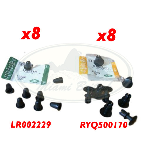 LAND ROVER EXTERIOR PILLAR MOLDING CLIP SET x16 RR SPORT RYQ500170 ...