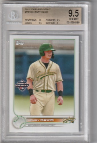 2022 Topps Pro Debut Chrome PDC139 Henry Davis rookie card BECKETT 9.5 ...