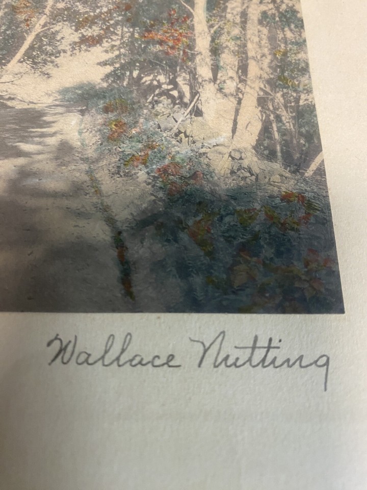 Antique Wallace Nutting Enhanced Colored Signed Framed Photograph Rare ...