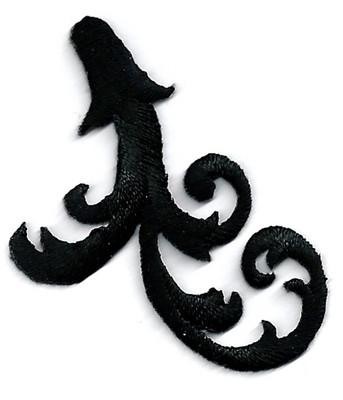 Swirl Art Abstract Design~Black~ Embroidered Iron On Applique~ Left ...
