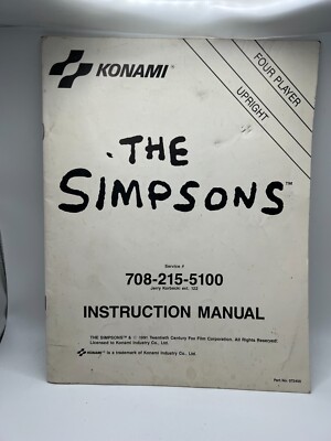 KONAMI: THE SIMPSONS- Instruction Manual - PN 072400 | eBay