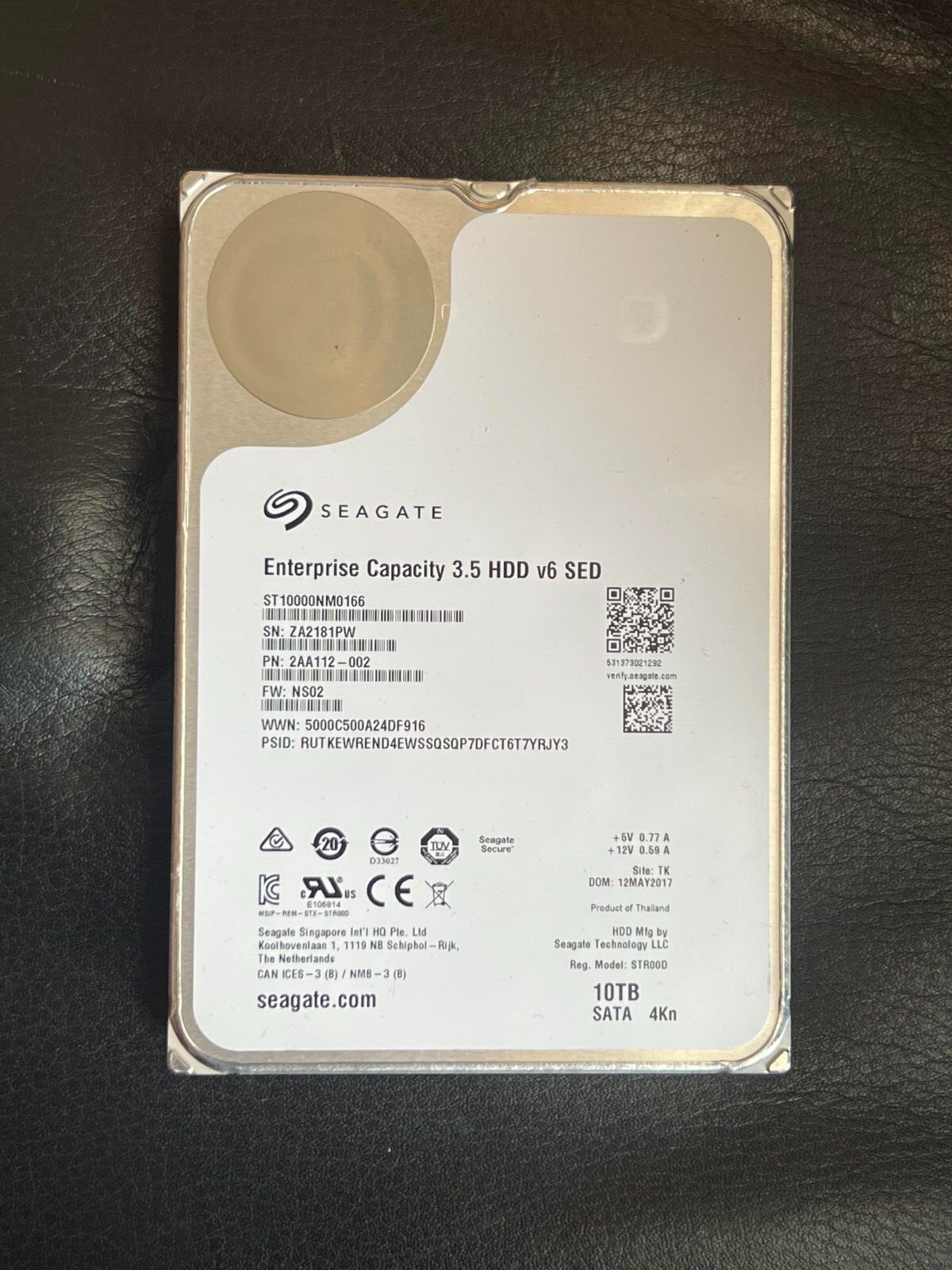 Seagate ST10000NM0166 10TB 4Kn 7.2K RPM SATA 3.5 HDD Hard Drive Server ...