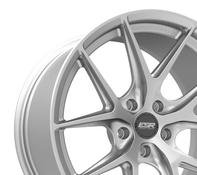ESR RF2 19x10.5 +22 5x120 Hyper Silver Rotary Forged Staggered (Set of ...