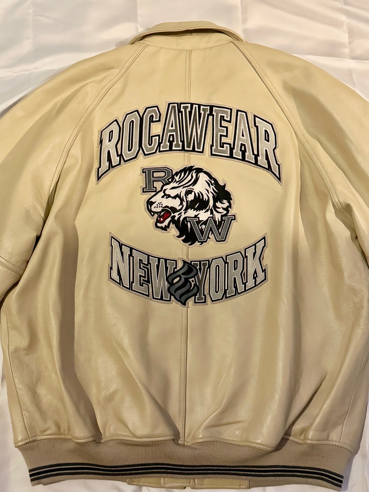 Rocawear RARE collectors vintage NY logo leather jack… - Gem