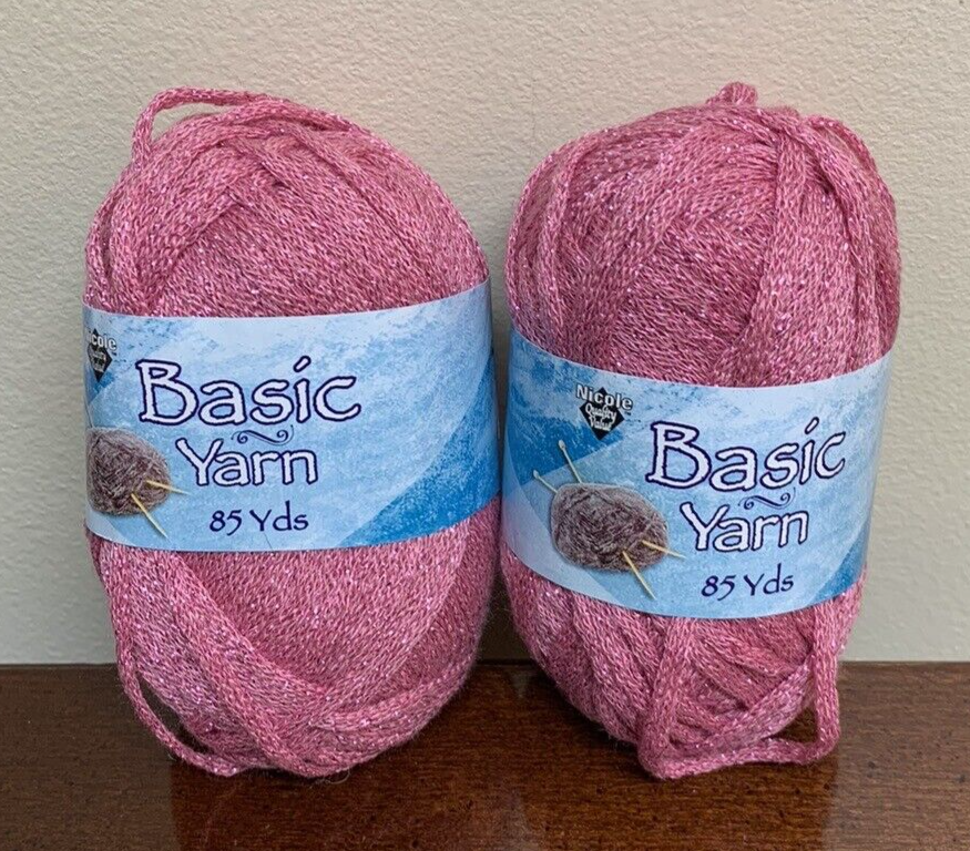 Lot of 2 - Nicole Basic Yarn Pink Sparkle Sparkles - YRN 2665B | eBay