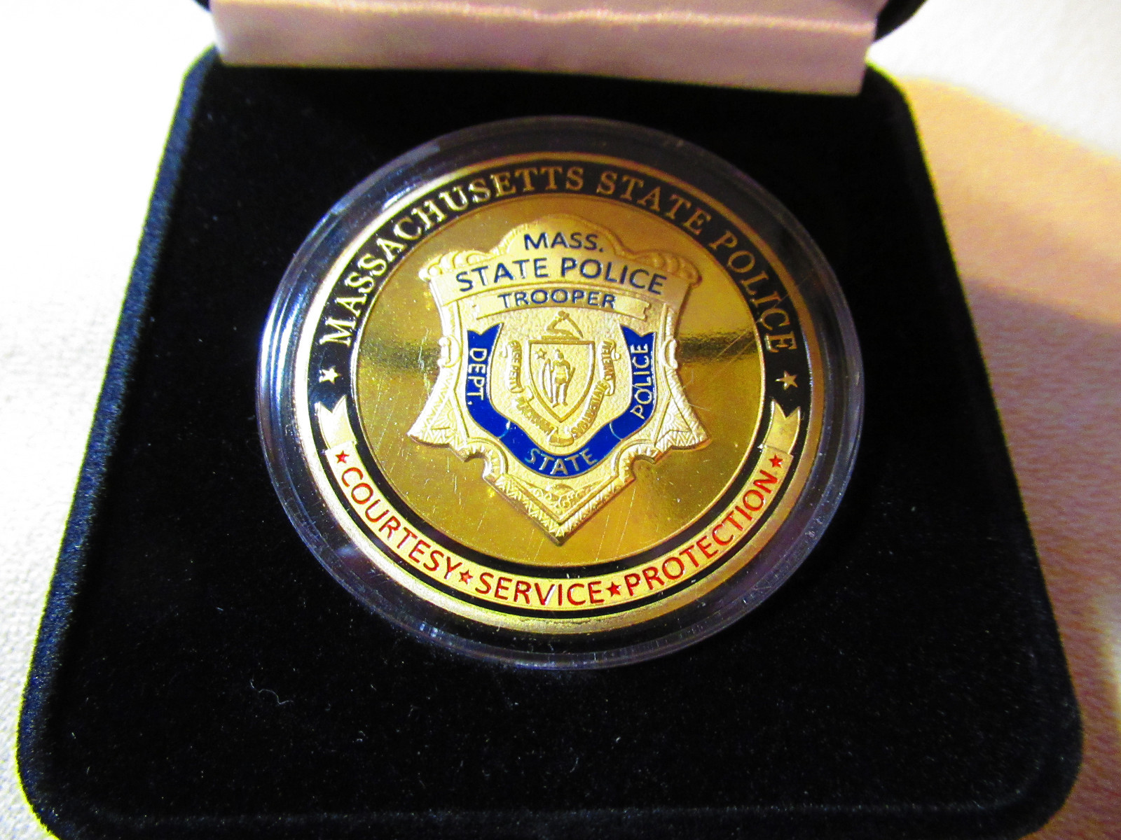 MASSACHUSETTS STATE POLICE Challenge Coin w/ Presentation Box | eBay