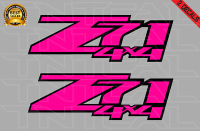 Z71 4X4 Decal Set Fits: 2007- 2013 CHEVY Silverado BLACK HOT PINK Vinyl ...