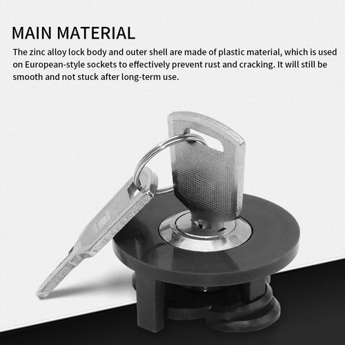 5pcs With Key Home Office Socket Lock Prevent Electricity Theft Public ...