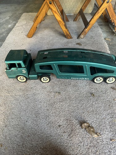 Vintage 1960s Structo Semi Truck & Trailer pressed metal toy 22" auto ...