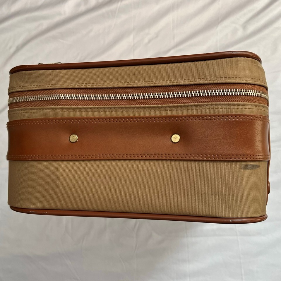 Vtg Samsonite Brown Tan 21x13x7 Handled Suitcase Luggage Brown Soft ...