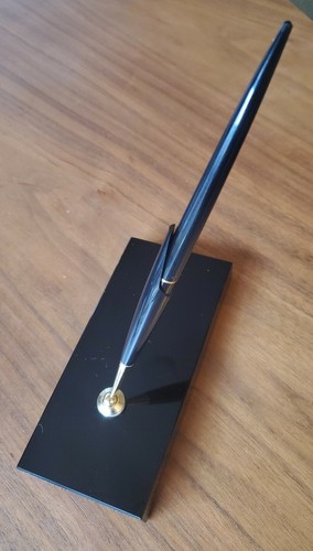 Vintage Parker - Desk Set - 8118 Jet Crystal Black Fountain Ink Pen 3 ...