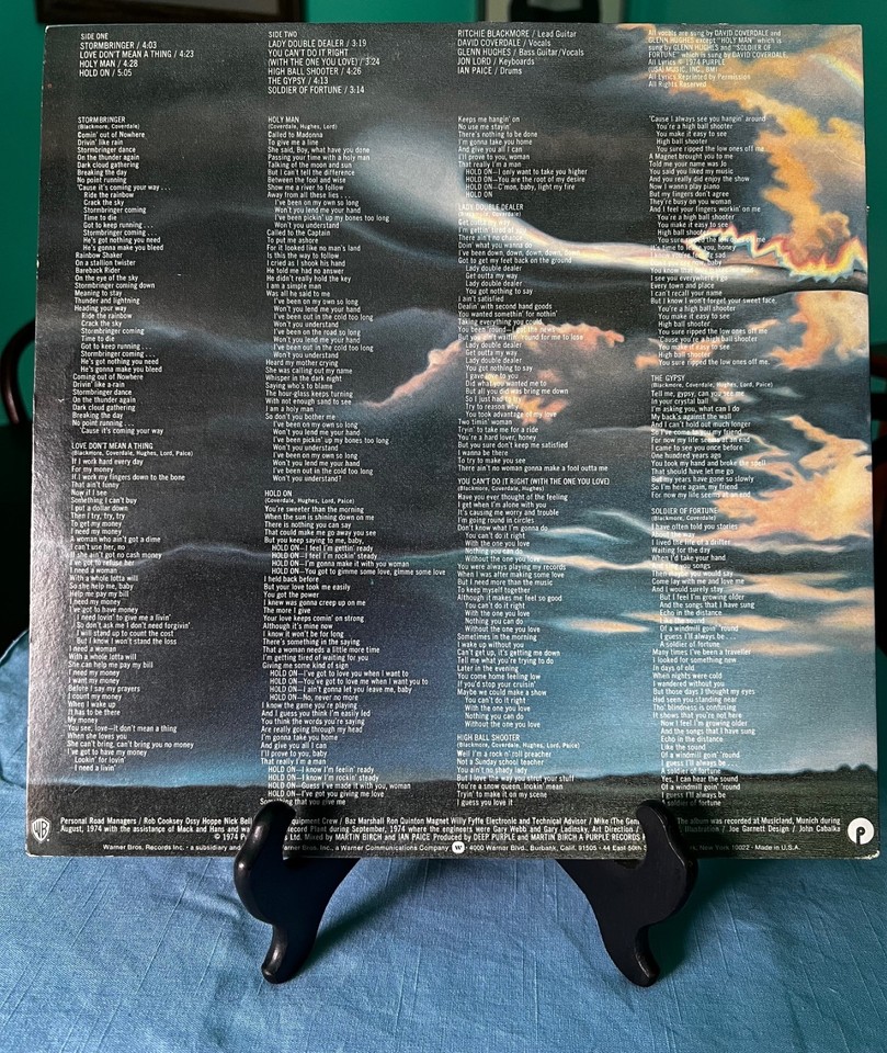 Deep Purple Vinyl LP "Stormbringer" 1974 Warner Brothers PR 2832 Hard ...