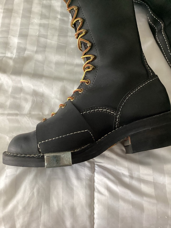 Wesco 32” Tall Lace Up Highliner Lineman Boots #430 Soles, Size 8.5 / 9 ...