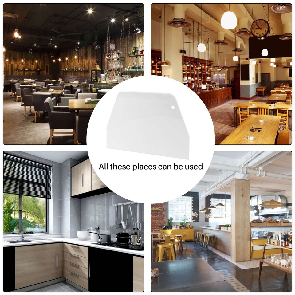 19 cm x 12.5cm Flat White Plastic Cake Decorator Dough Pastry Scraper ...