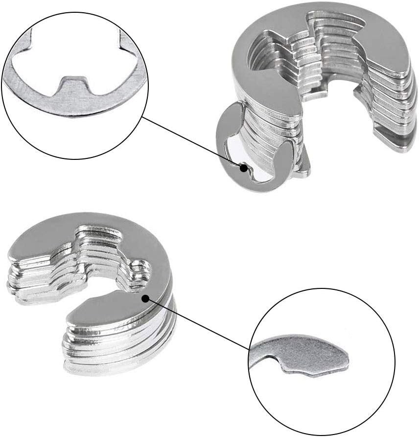 380Pcs Stainless Steel E-Clip Circlip Kit Retaining Ring Assortment Set ...