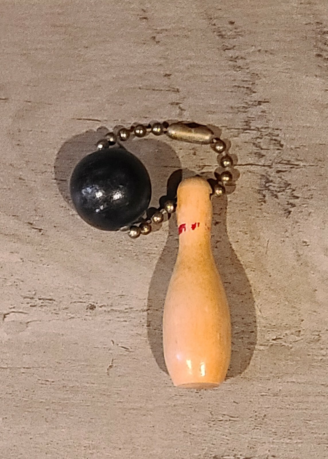 Vintage Wooden Bowling Ball and Pin Keychain | eBay