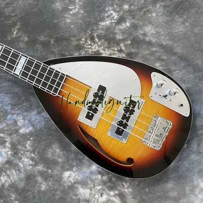 Teardrop 4 Strings Electric Bass Flame Maple Top Maple Neck Sunburst ...