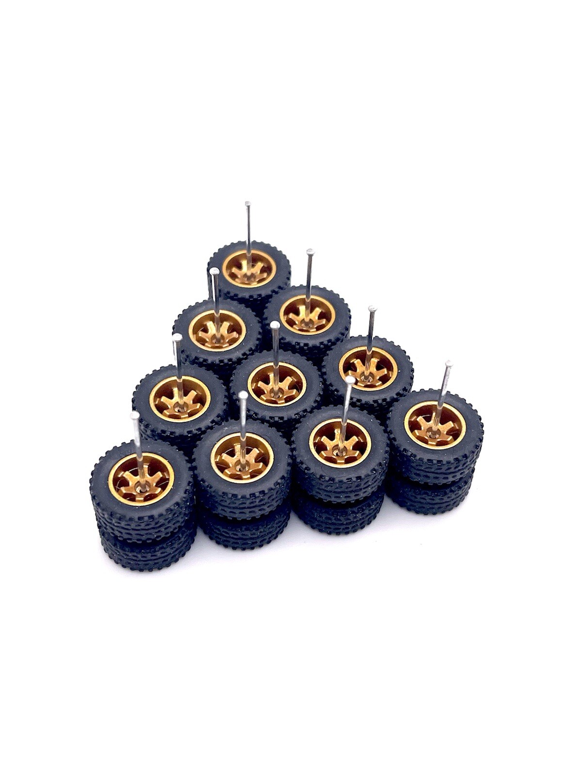 5x 14mm OFF ROAD Te37 Gold Real Rider Wheel W/ Rubber Tire Sets For 1/ ...