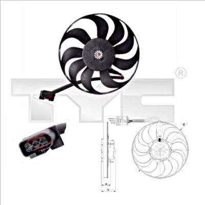 TYC Radiator Fan For VW AUDI SEAT Bora Golf Mk4 New Beetle A3 Tt 8L ...