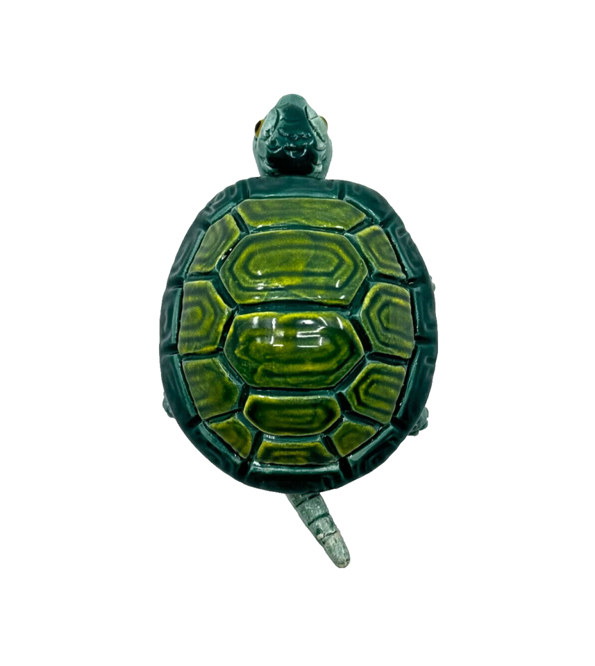 Vintage Ceramic Wiggling Box Turtle Green and Teal New Old Stock LEPS ...