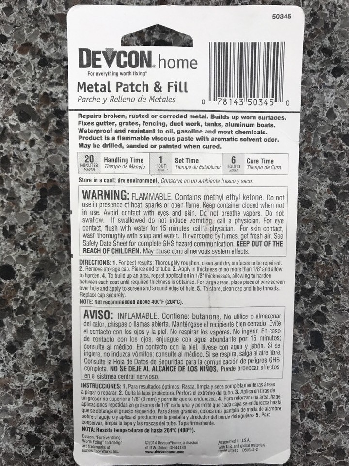 New DEVCON 50345 All Purpose Metal Patch & Fill Compound Waterproof Adhesive (3) | eBay