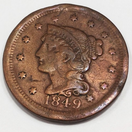 1849 Braided Hair Large Cent Beautiful Coin | eBay
