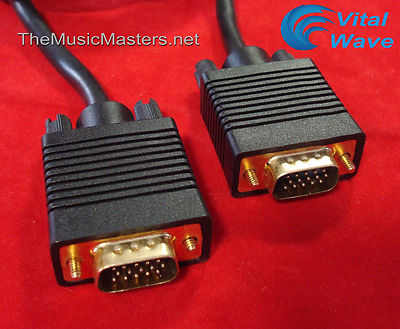 15' ft VGA SVGA Cable M-M PC Video Monitor Projector Display HQ Cord ...