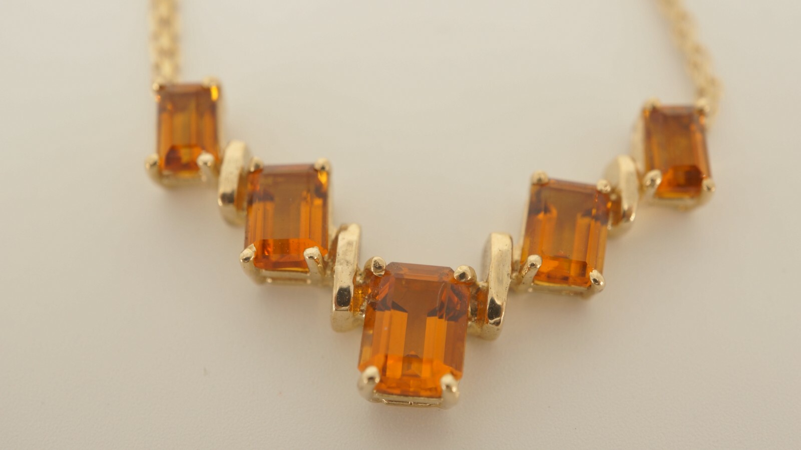 14k Gold Emerald Cut Deep Orange Spessartite Garnet N… - Gem