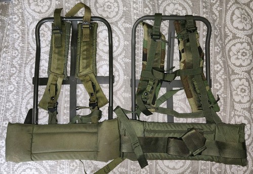 Two Military Alice Pack Frames Olive Drab & Camo Shoulder Straps ...
