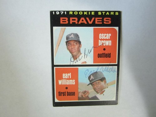 1971 Topps # 54 Braves Rookie Stars Autograph Card Oscar Brown Earl ...