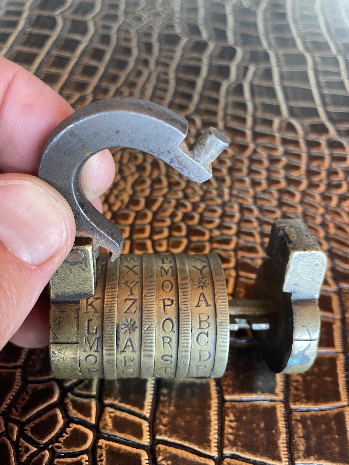 Mega Old Brass Victorian Antique Combination wheel lock. ULTRA RARE. GC ...