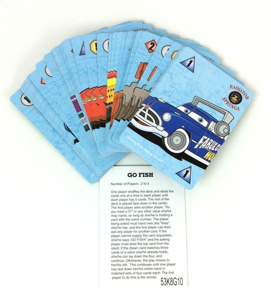 Disney Pixar Cars 2 Card Games Crazy Eights & Go Fish Red Tin Age 3 And ...