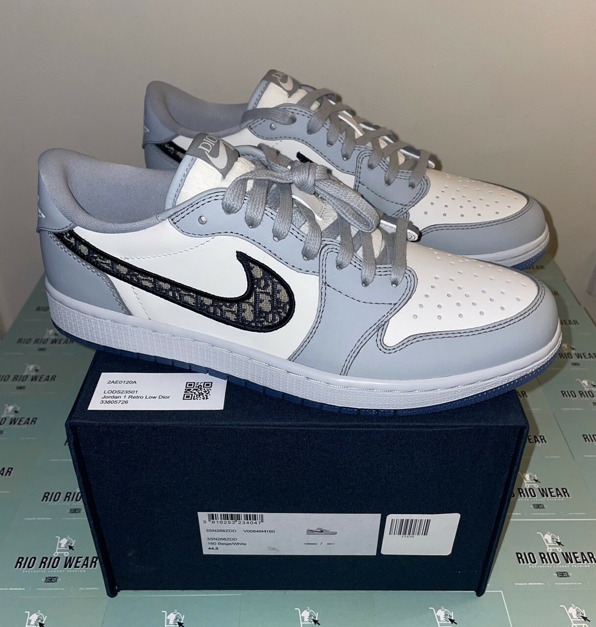Authentic Air Dior 1 Low OG Grey - UK 9.5 (US 10.5, EU 44.5) | eBay UK