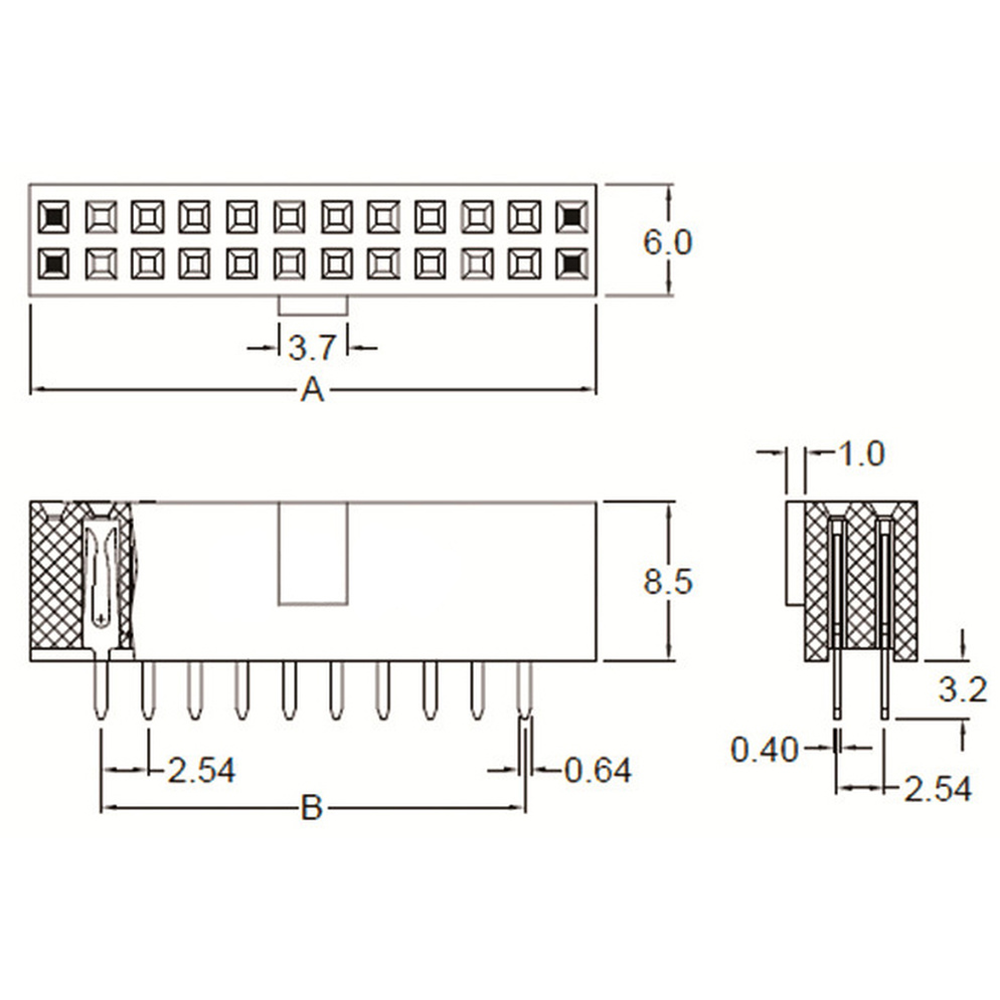 10Pcs 2.54mm 0.1" Pitch 2x5 10 Pin Female Pin Header Strip Polarizing ...
