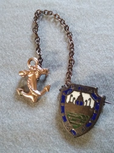 Antique Enamel The Locks Soo Michigan and Gold Filled Anchor Pins. | eBay