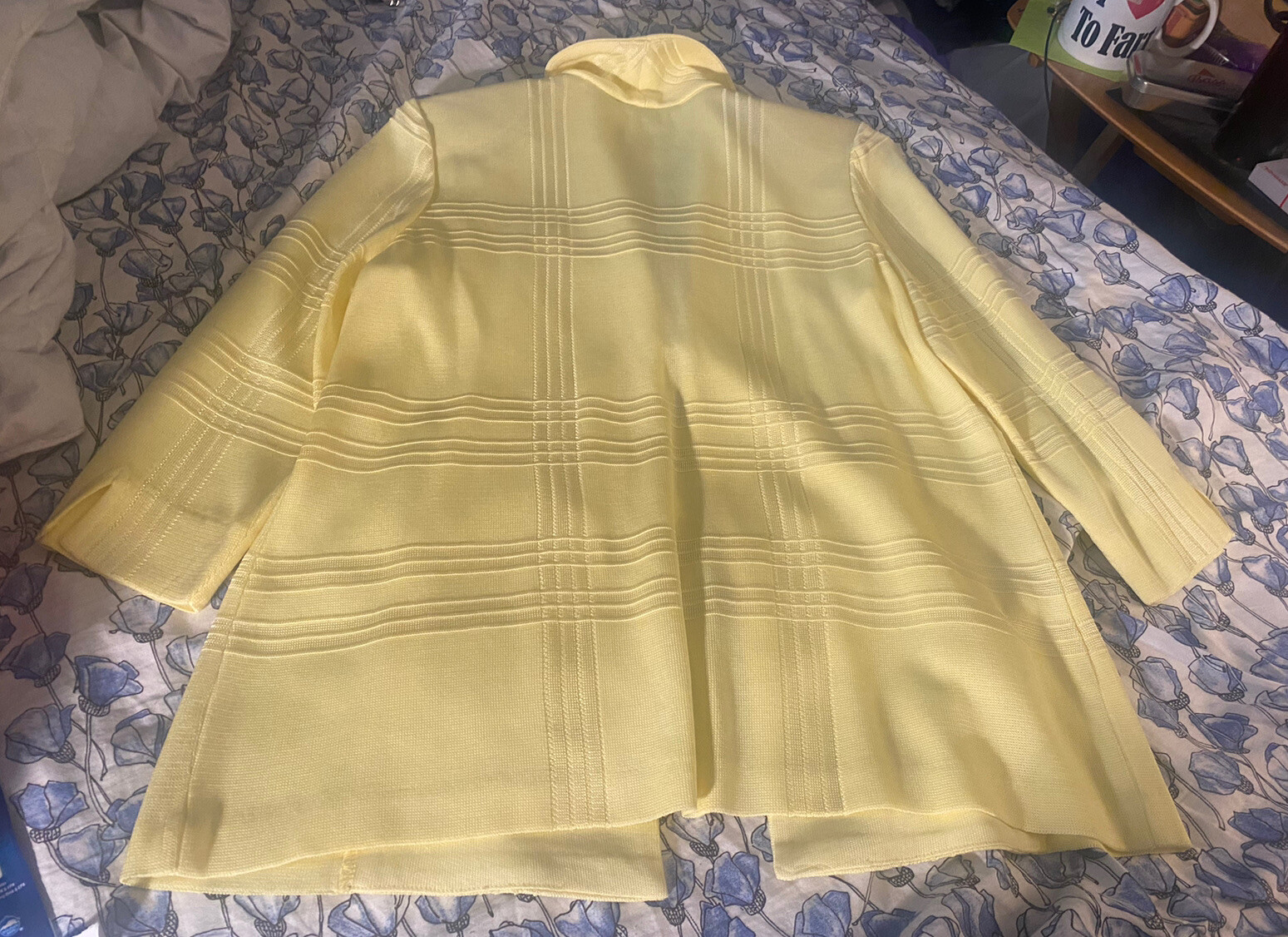 Misook Knit Light Yellow Jacket Topper Cardigan Gold Buttons Size PM ...