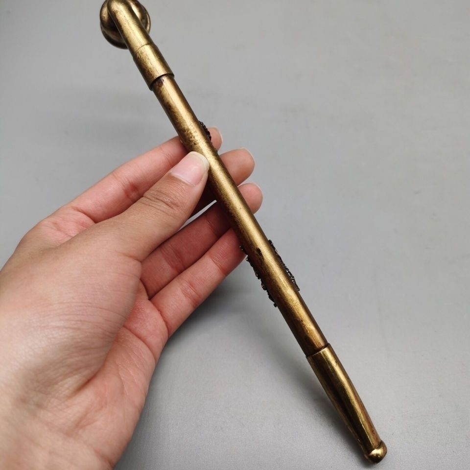 Solid Copper Long Stem Tobacco Pipe Vintage Adjustable Smoking Set with ...