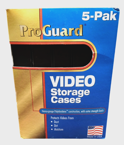 New ProGuard 5 Pack Black Heavy Duty Protective Storage Cases for VHS ...