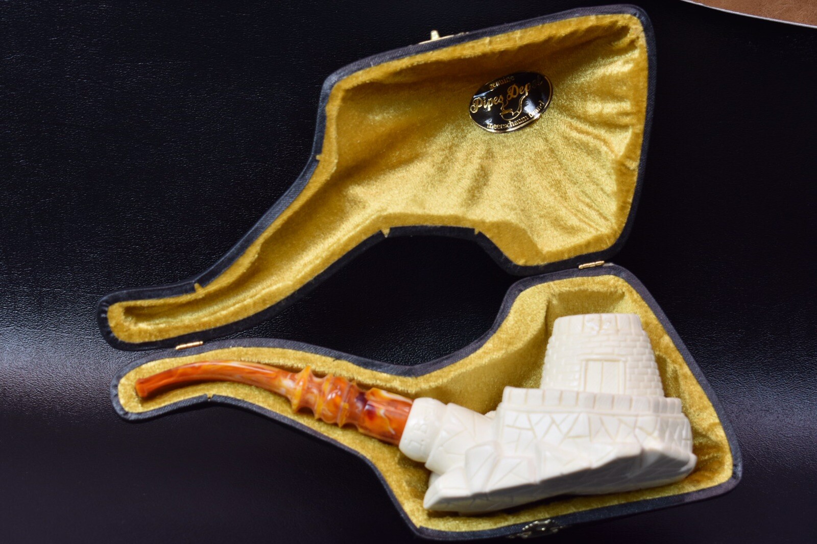 XL White Castle Pipe By Baglan New Block Meerschaum Handmade W Case ...