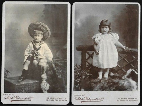 Pair Victorian Cabinet Card Photos Children Family Richardson Surname ...