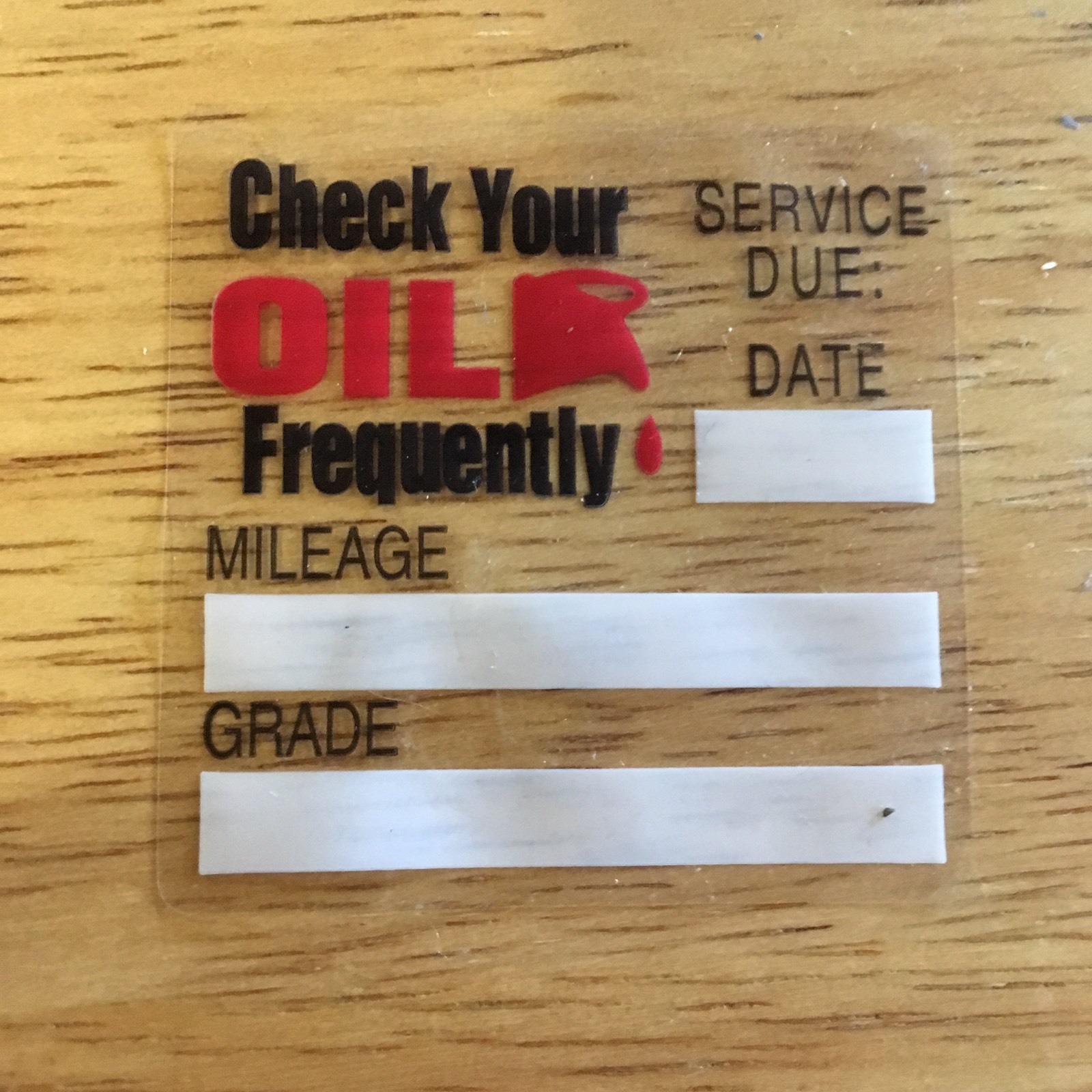 50 Oil Change Reminder Stickers Clear Static Cling Decals Fast Free ...