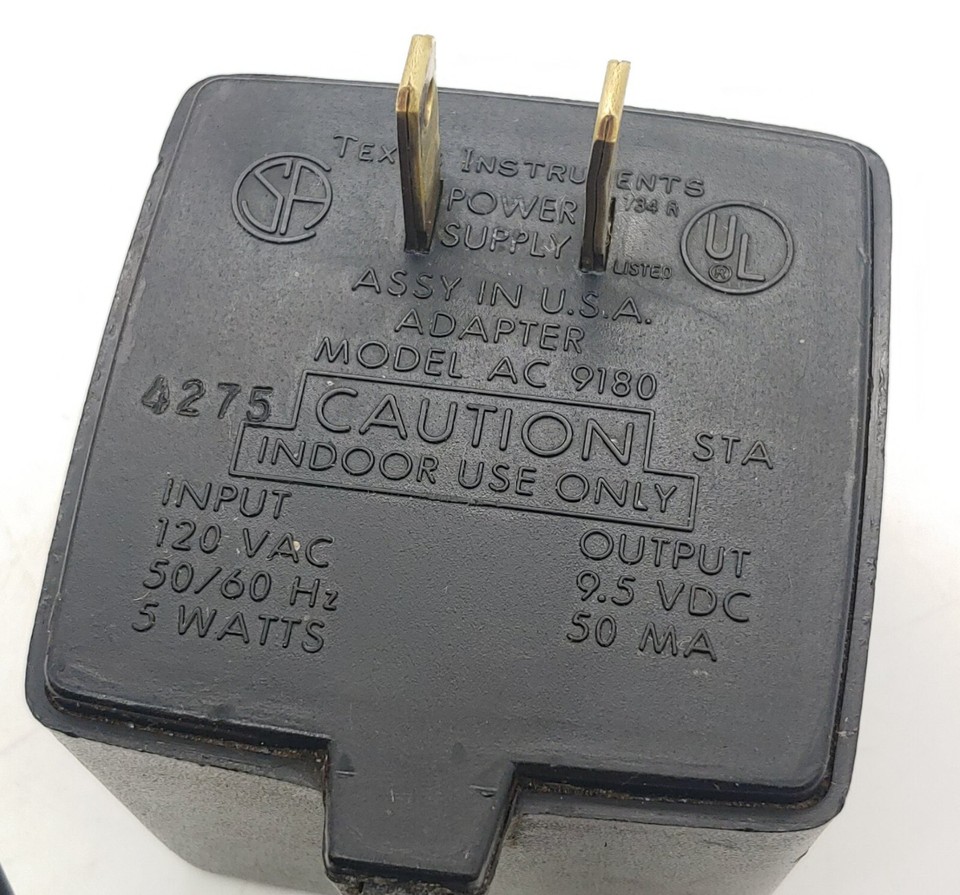 Texas Instruments Model AC 9180 AC Adapter (As-Is, For Parts) | eBay
