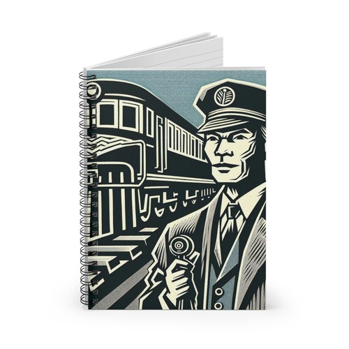 Spiral Notebook Ruled Line Train Conductor in Block Print Design 2 | eBay