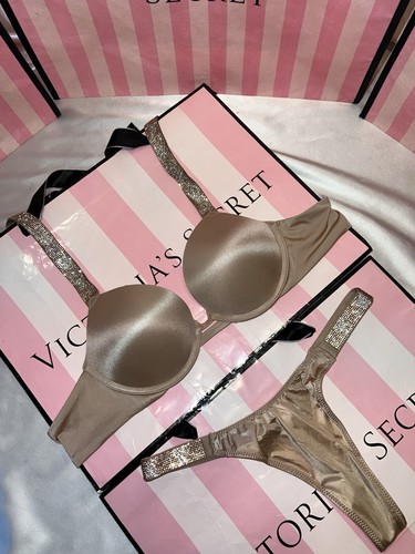 Victoria's Secret Bombshell Bra & Thong Shine Strap 32B Small | eBay