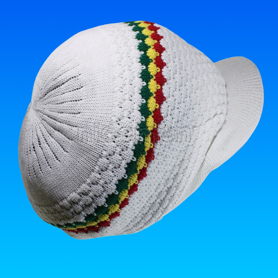 Natty Dreadlocks Rasta Hat Cap Peak Jamaica Caps Selassie Africa Marley ...
