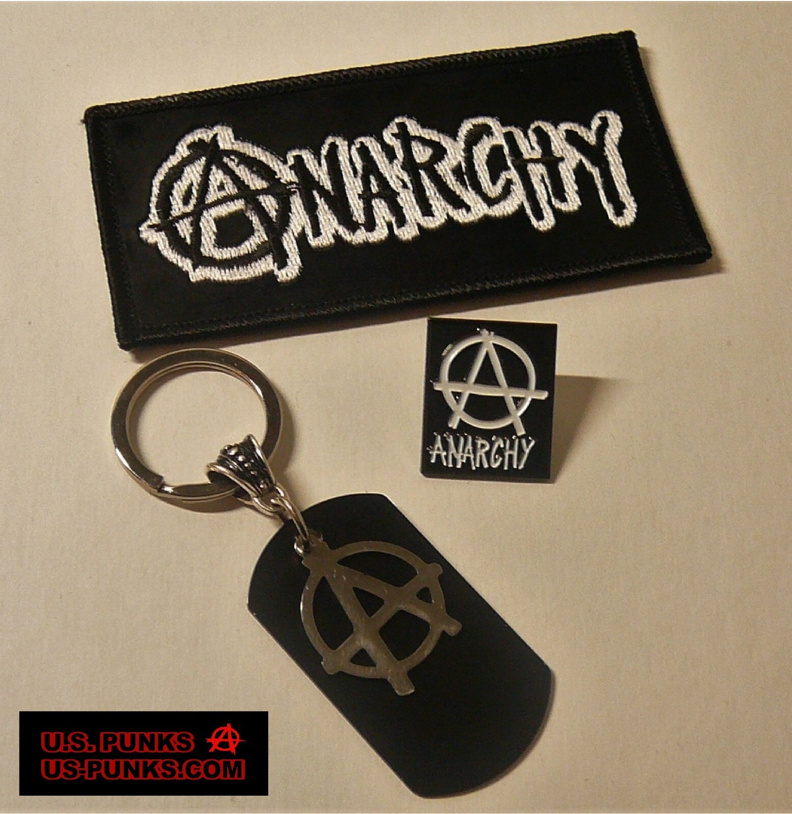 ANARCHY Dog Tag Keychain, Enamel Badge Pin & Patch | eBay